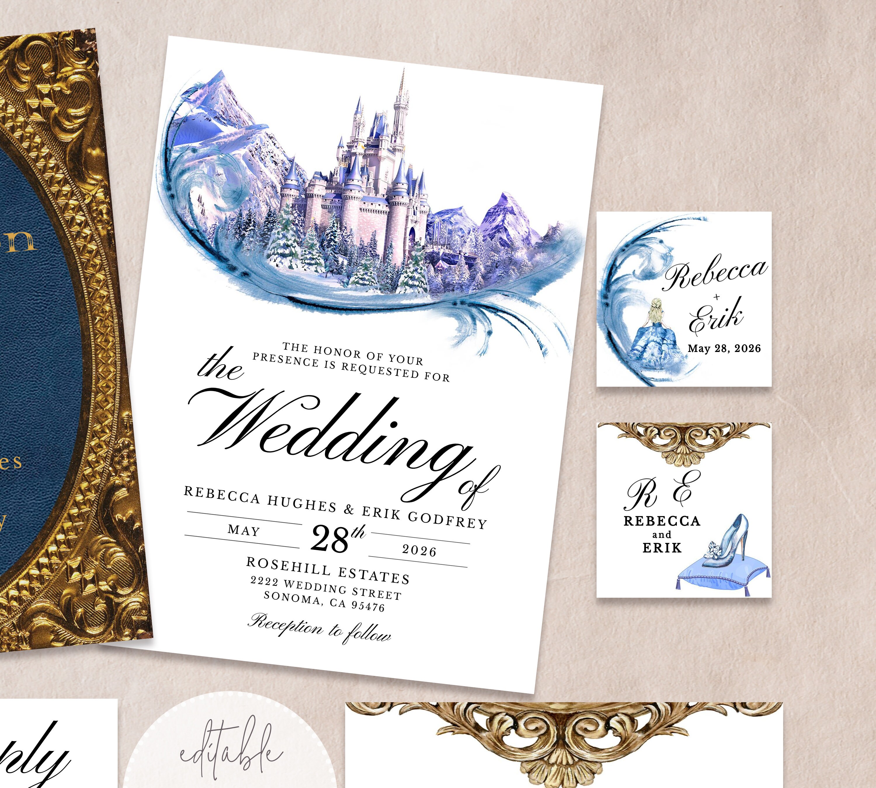 Fairytale Wedding Invitation Suite Princess Wedding - Etsy