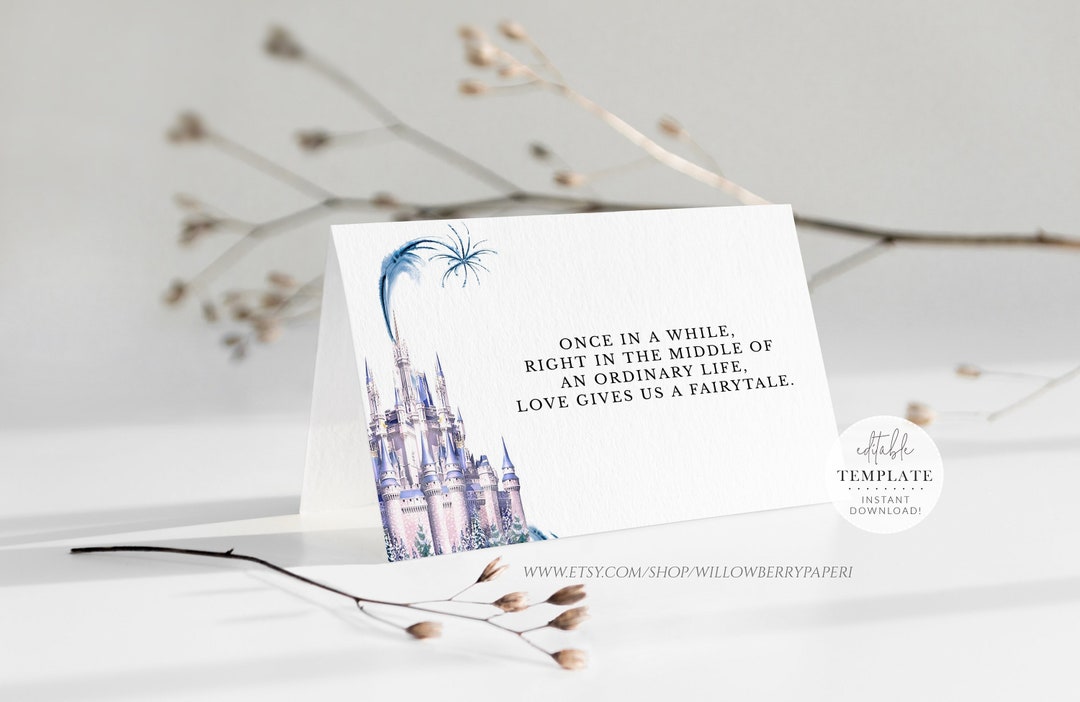 Editable Castle Thank You Card Template, Wedding Thank You, Bridal ...