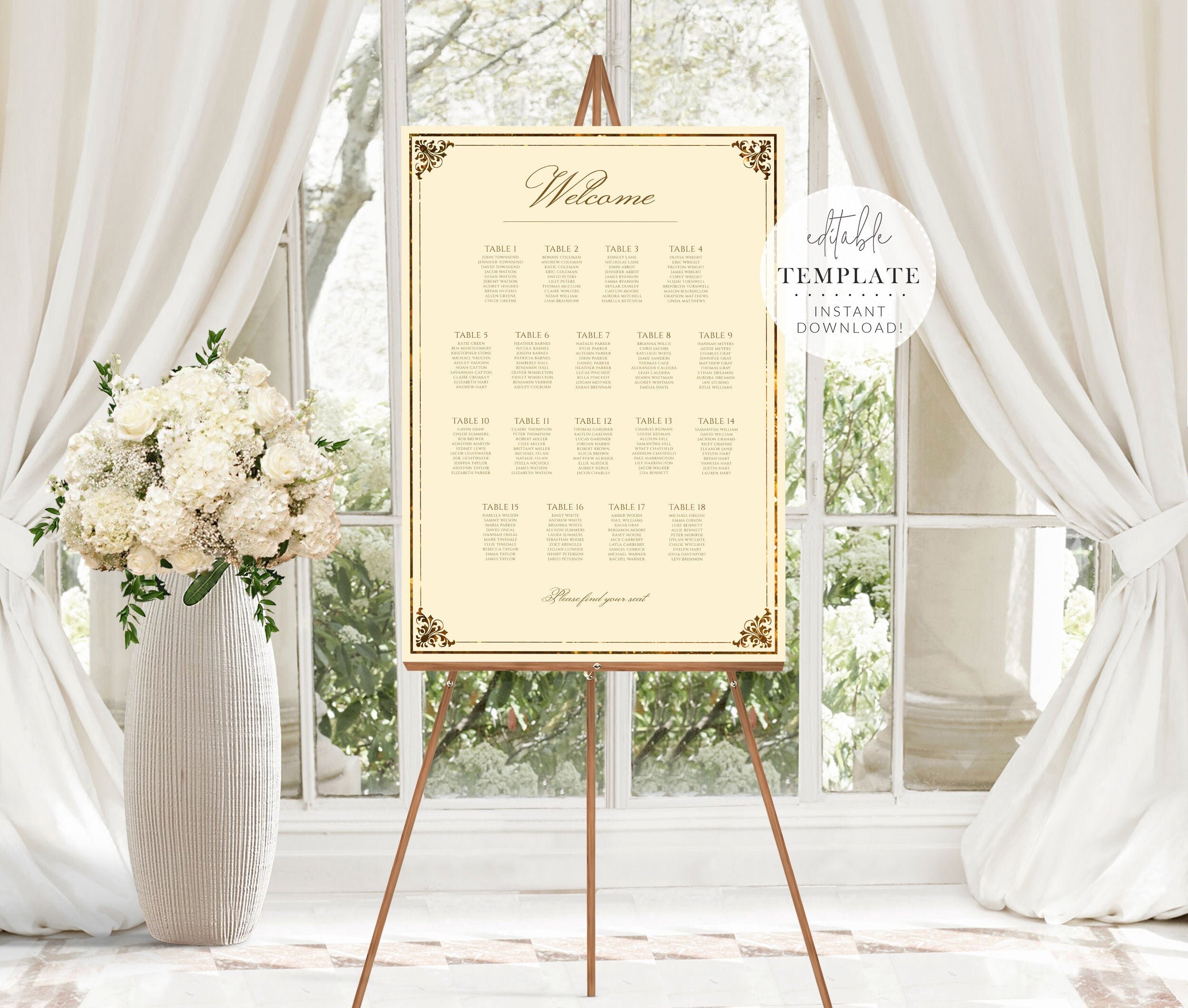 Wall Décor Wall Hangings Nadine Seating Plan Lists Printable Wedding ...