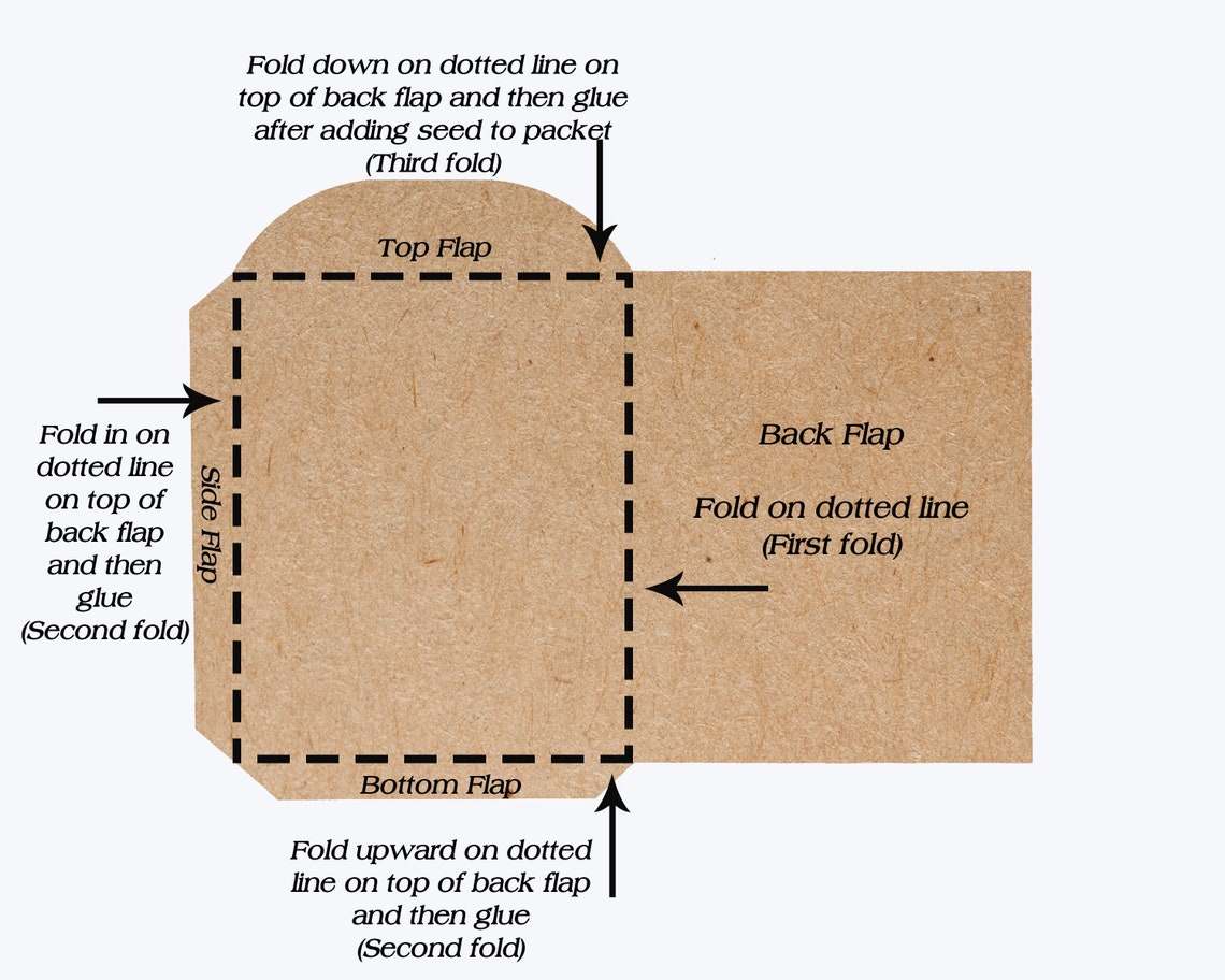 DIY Rustic Kraft OR White Seed Packet Wedding Favor Template - Etsy