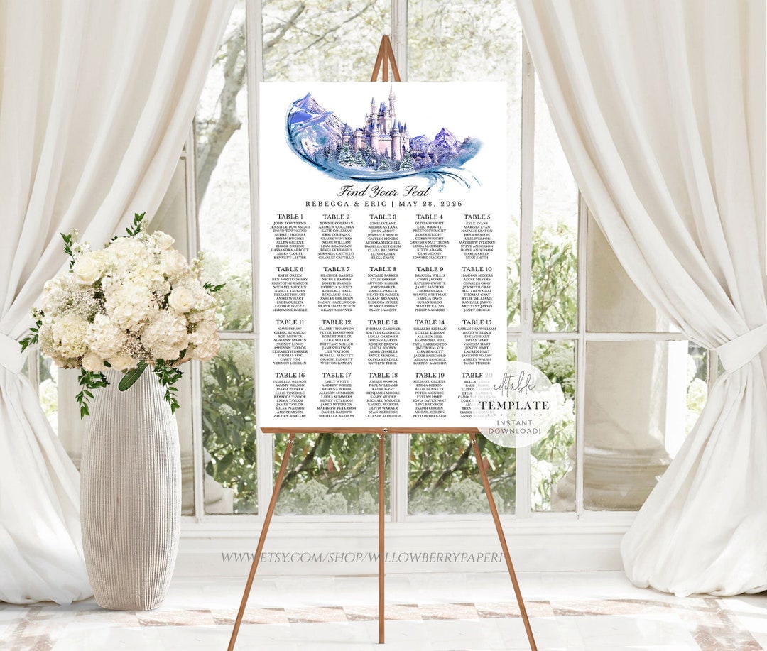 Fairytale Seating Chart Template, Table Seating Plan, Once Upon a Time ...