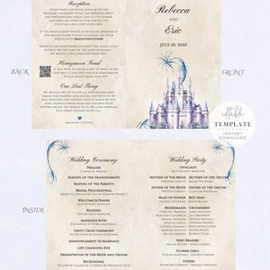 Castle Wedding Program Template, Fairytale Wedding, Princess Wedding ...