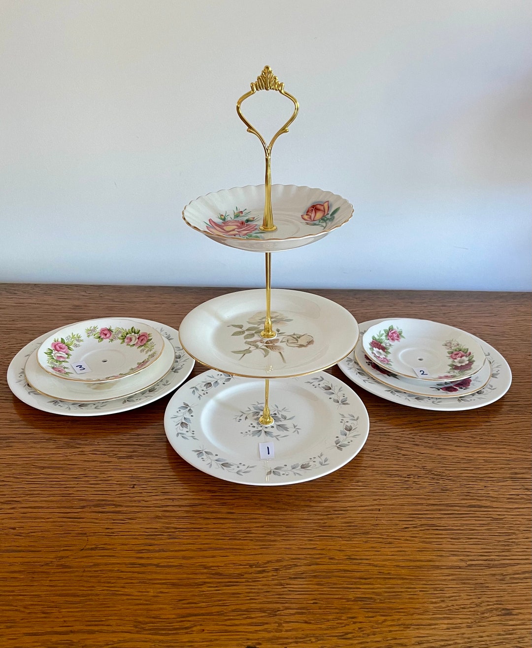 Tea for Two Stunning Vintage 3 Tier Cake Stands for Afternoon Tea ...