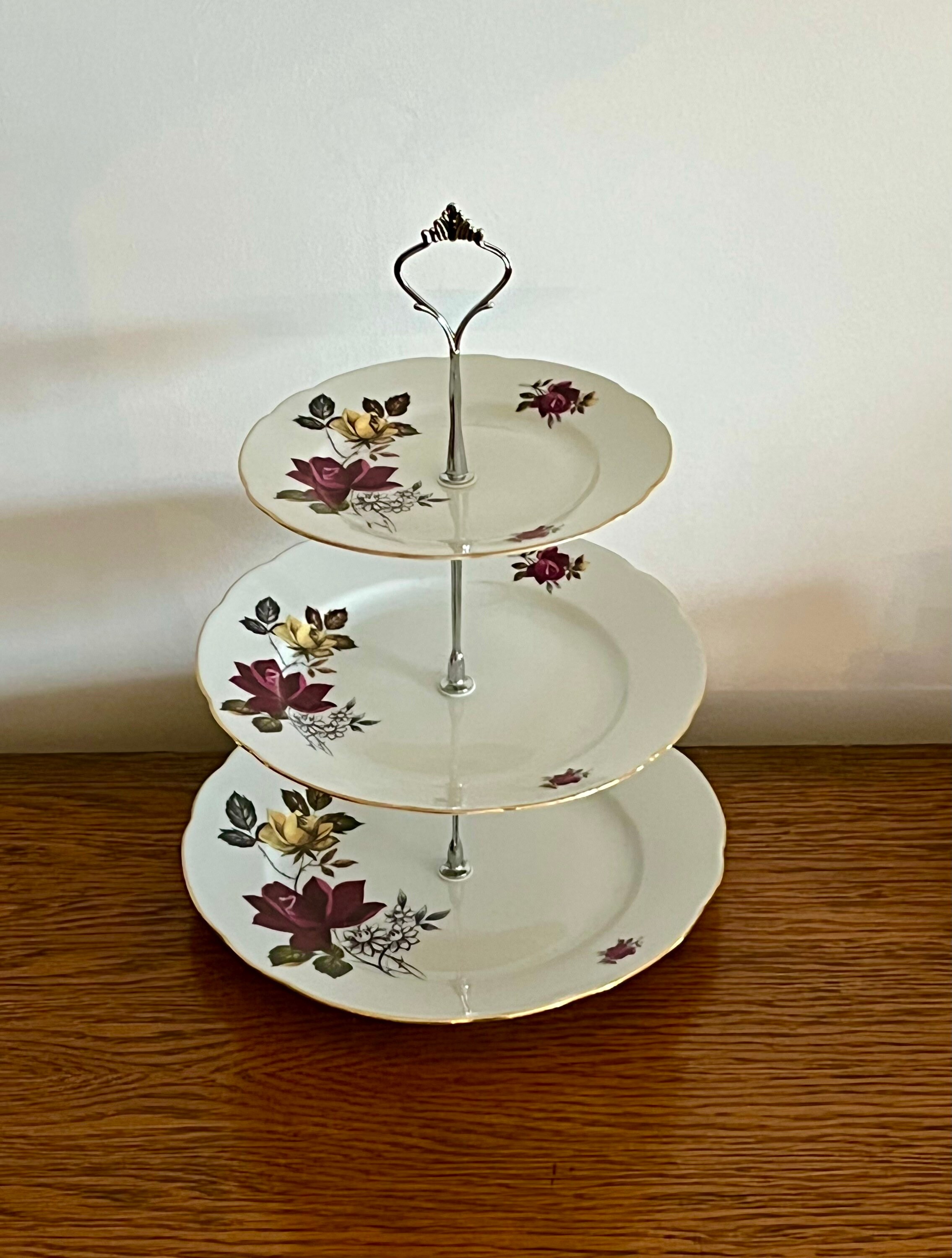Roses Afternoon Tea 3 Tier Cake Stands Birthday Baby Shower - Etsy