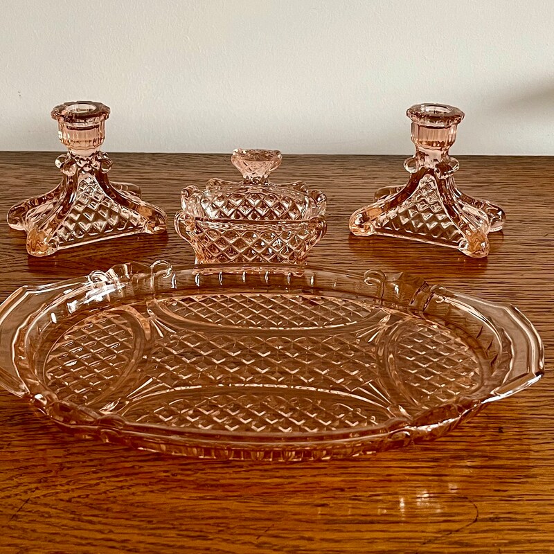 Pink Glass Tray - Etsy