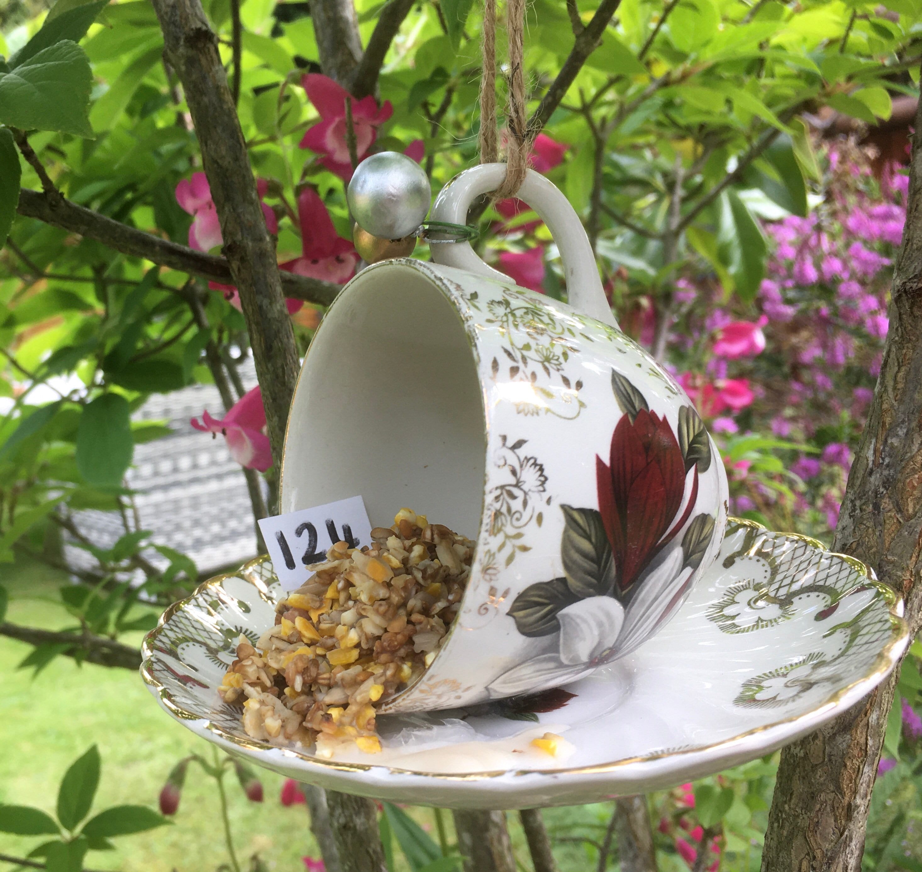 Tea Cup Bird Feeder Drilled & Bolted Ideal for Gifts NEW | Etsy