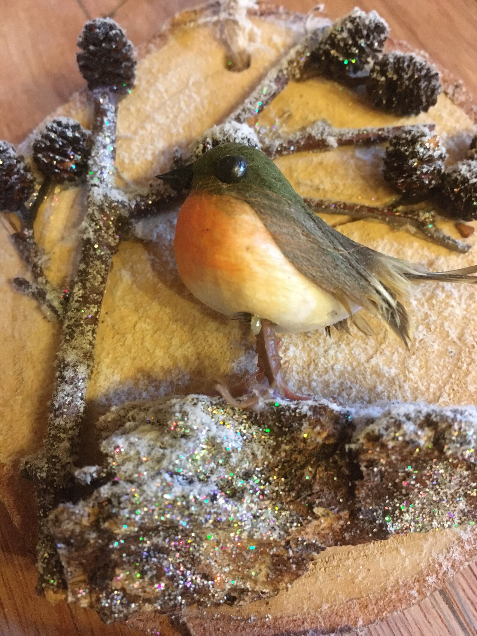 A Hanging Decoration With a Robin On With Fake Spring Flowers - Etsy UK