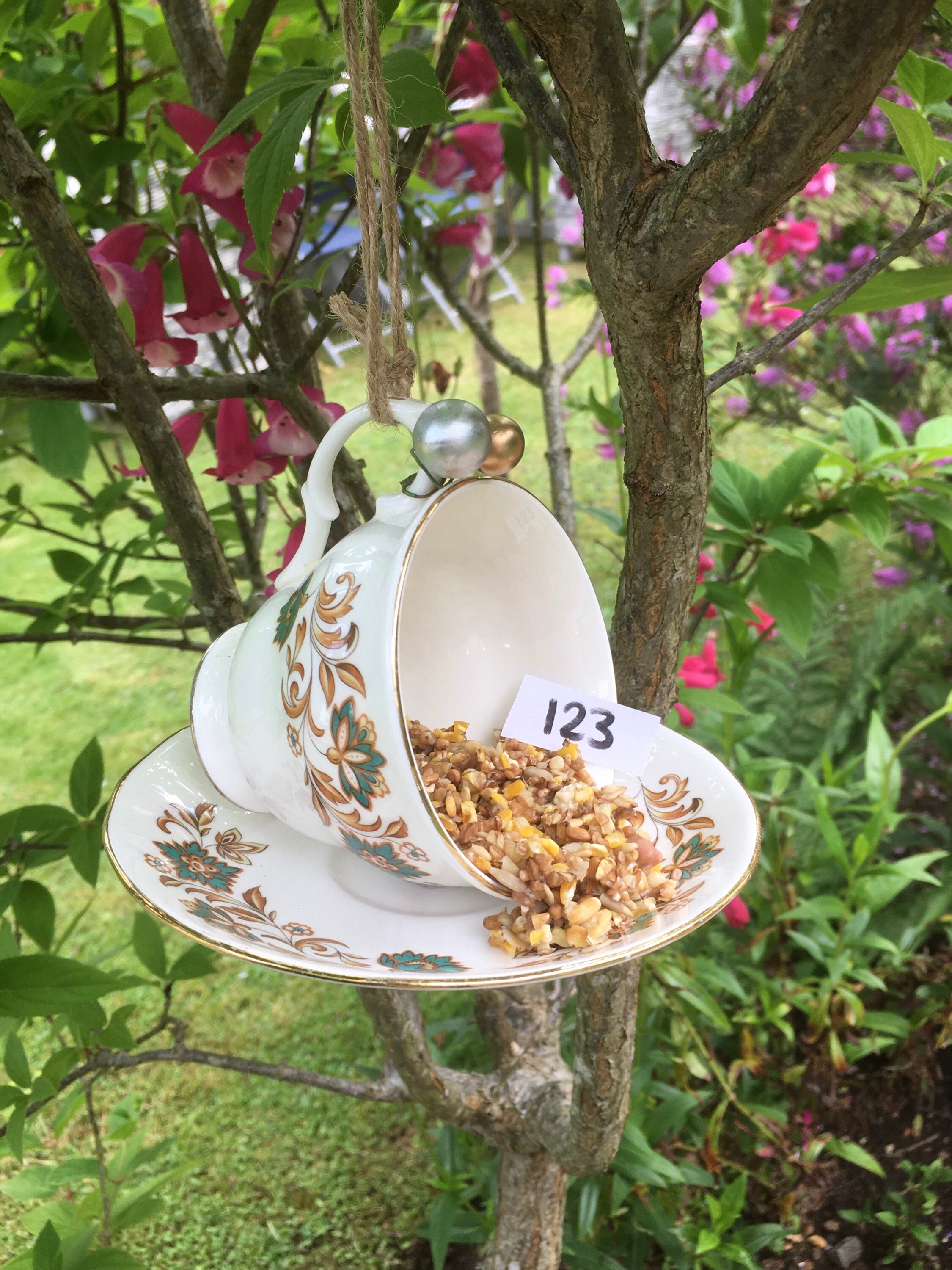 Tea Cup Bird Feeder Drilled & Bolted Ideal for Gifts NEW | Etsy
