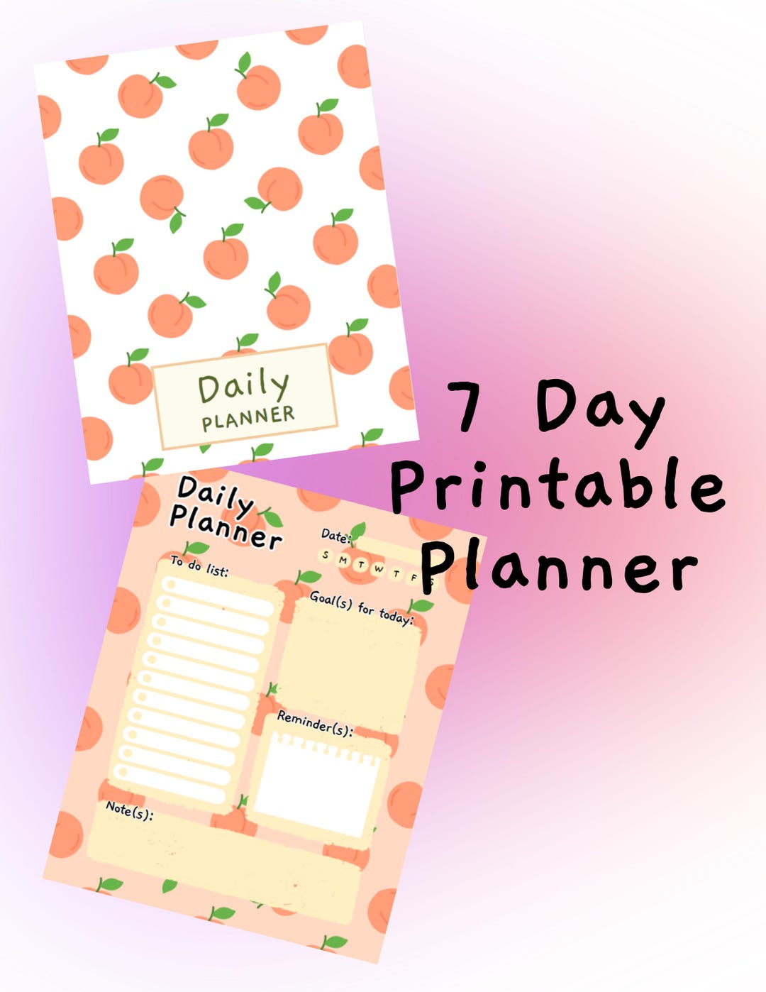Peachy Daily Planner Printable | To-do List, Goals (digital Download ...