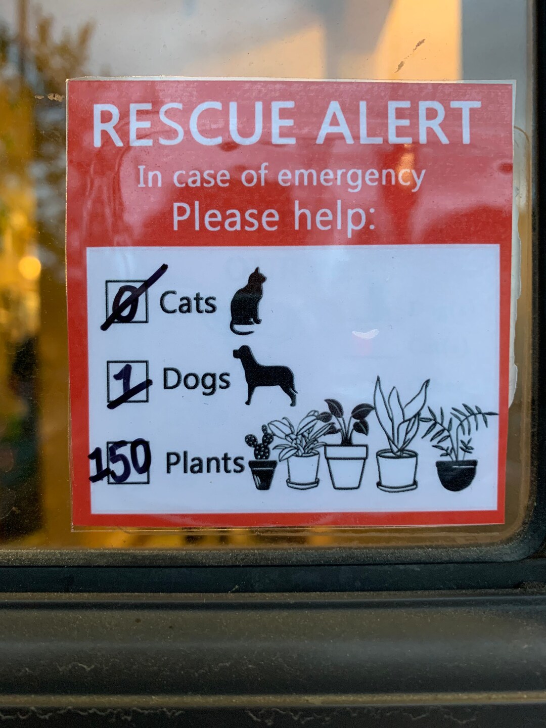 Pet and Plant Rescue Alert Sticker for Door - Etsy