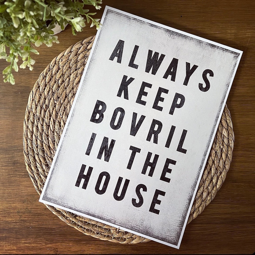 Bovril Print // Typography // Vintage Poster Art // Home // Kitchen Art ...