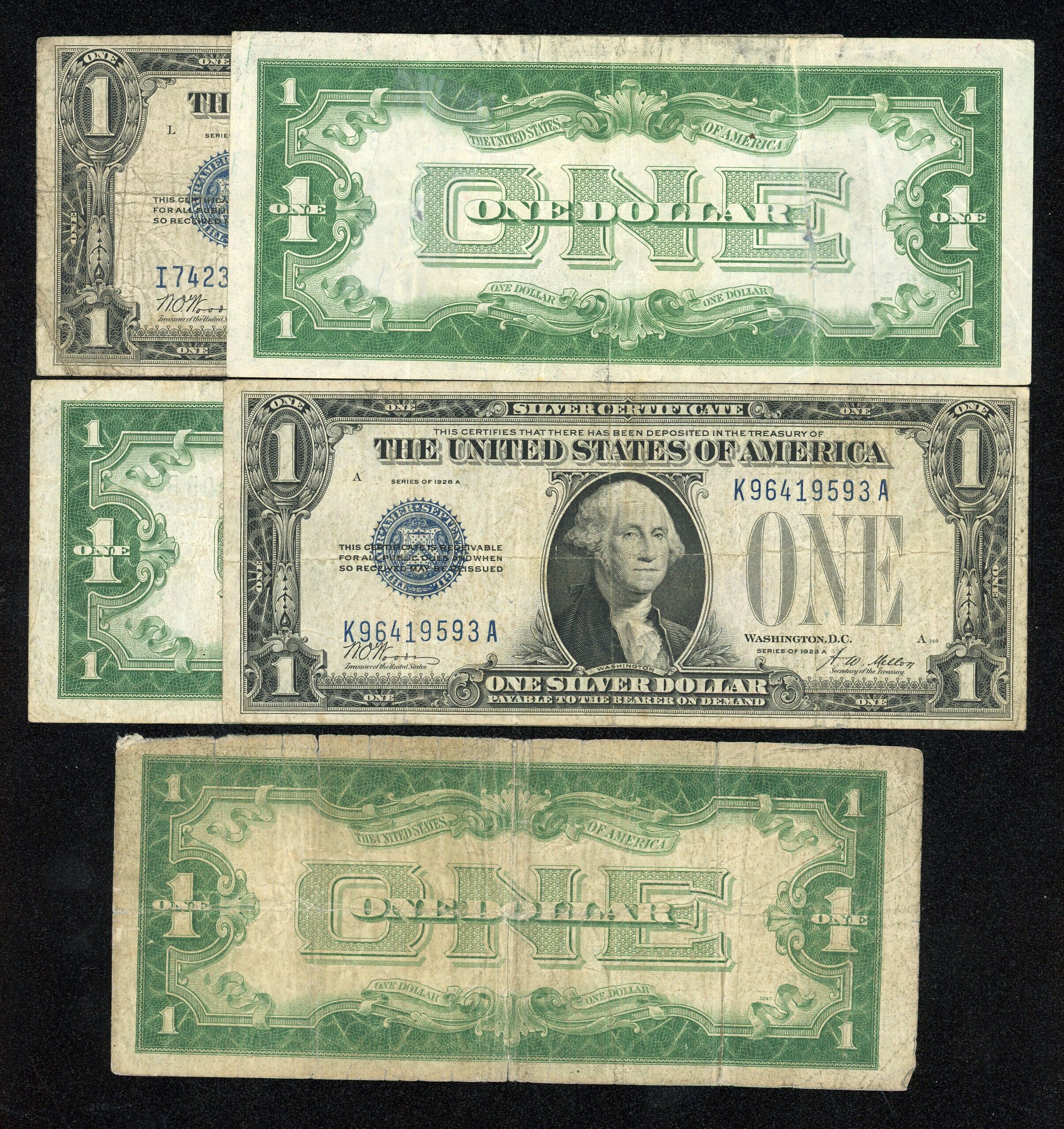 1928 1 Dollar Bill Funny Back , Well Circulated Large Blue Seal, Almost ...