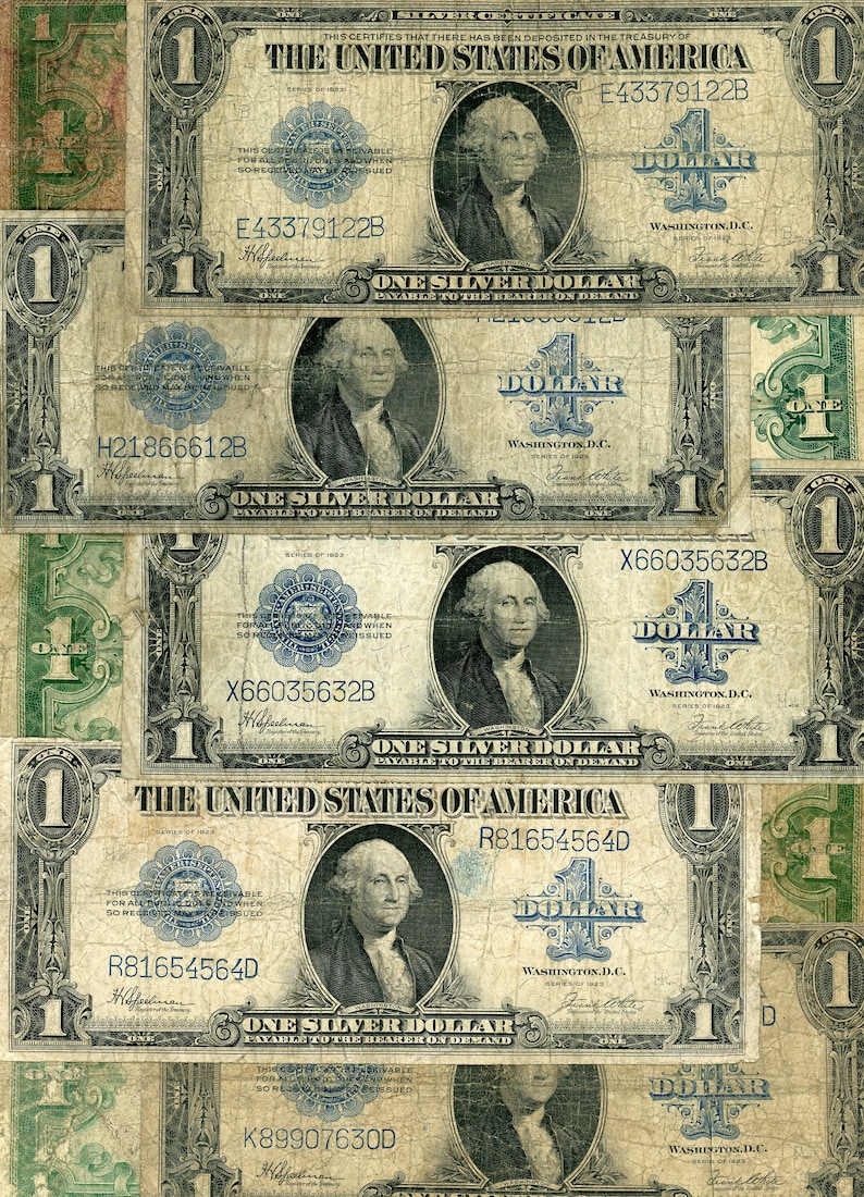 1923 Large Size Silver Certificate Blue Seal Horse Blanket Note Old ...