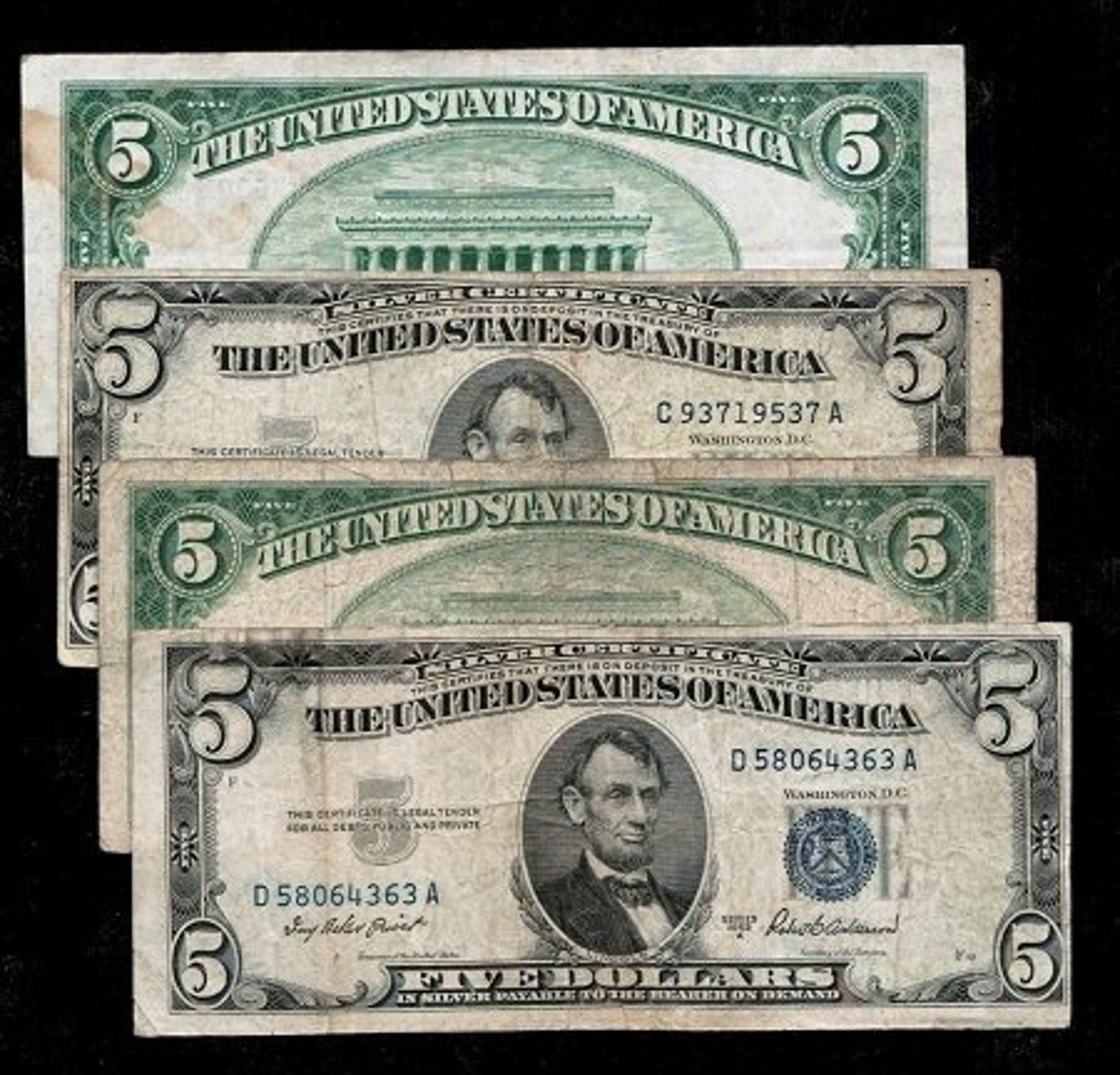 1934 5 Dollar Bill Large Blue Seal Silver Certificate Hard to - Etsy