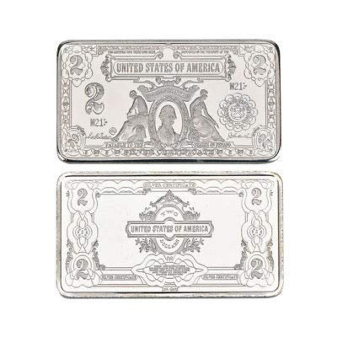 1899 Silver Clad Bar 2 Dollar Brilliant Uncirculated Silver Plated - Etsy