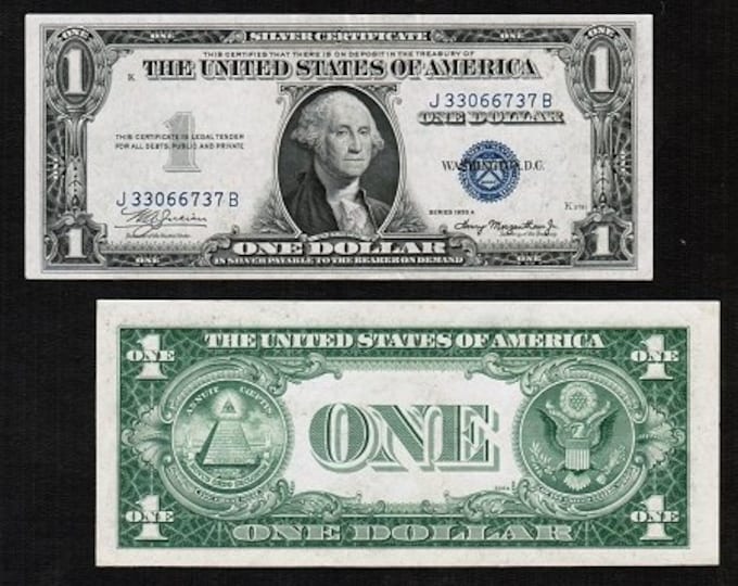 1935 Silver Certificate Blue Seal US Note 1 Dollar Bill OLD US Paper ...