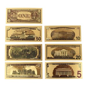 Stunning Set of 24K Gold Plated US Currency Rigid Gold Foil Bills, Set ...