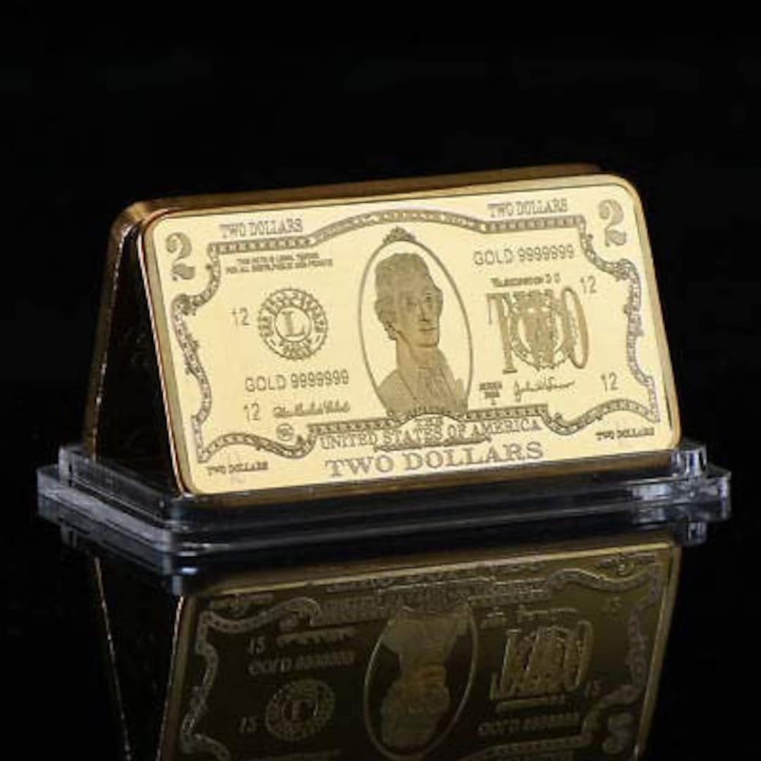 2003 1 Ounce Gold Bar Thomas Jefferson Gold Clad 2 Dollar Brilliant ...