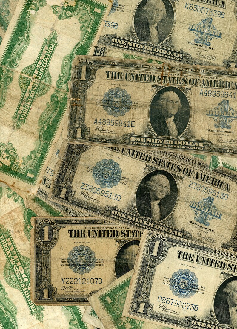 1923 Large Size Silver Certificate Blue Seal Horse Blanket Note Old ...