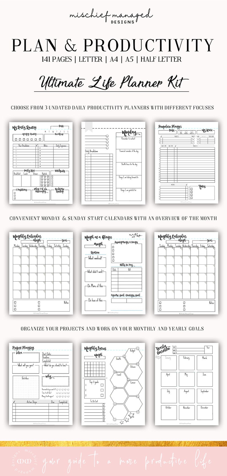 10-in-1 Ultimate Life Planner Kit, 1st Edition, Printable Planner ...