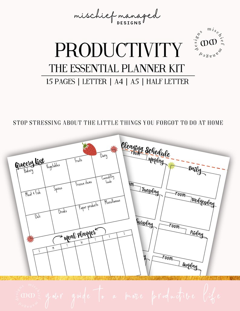 Success Planner, Productivity Planner Kit, Undated Planner, Goal ...