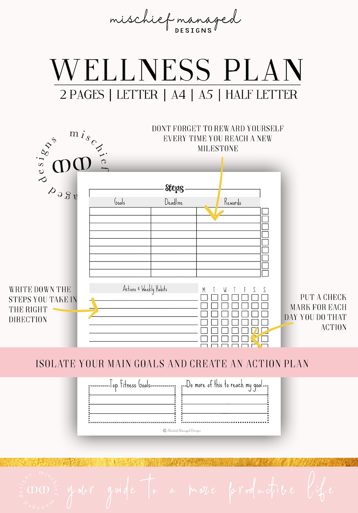 My Wellness Planner, Wellness Planner, Workout Tracker, Fitness Tracker ...