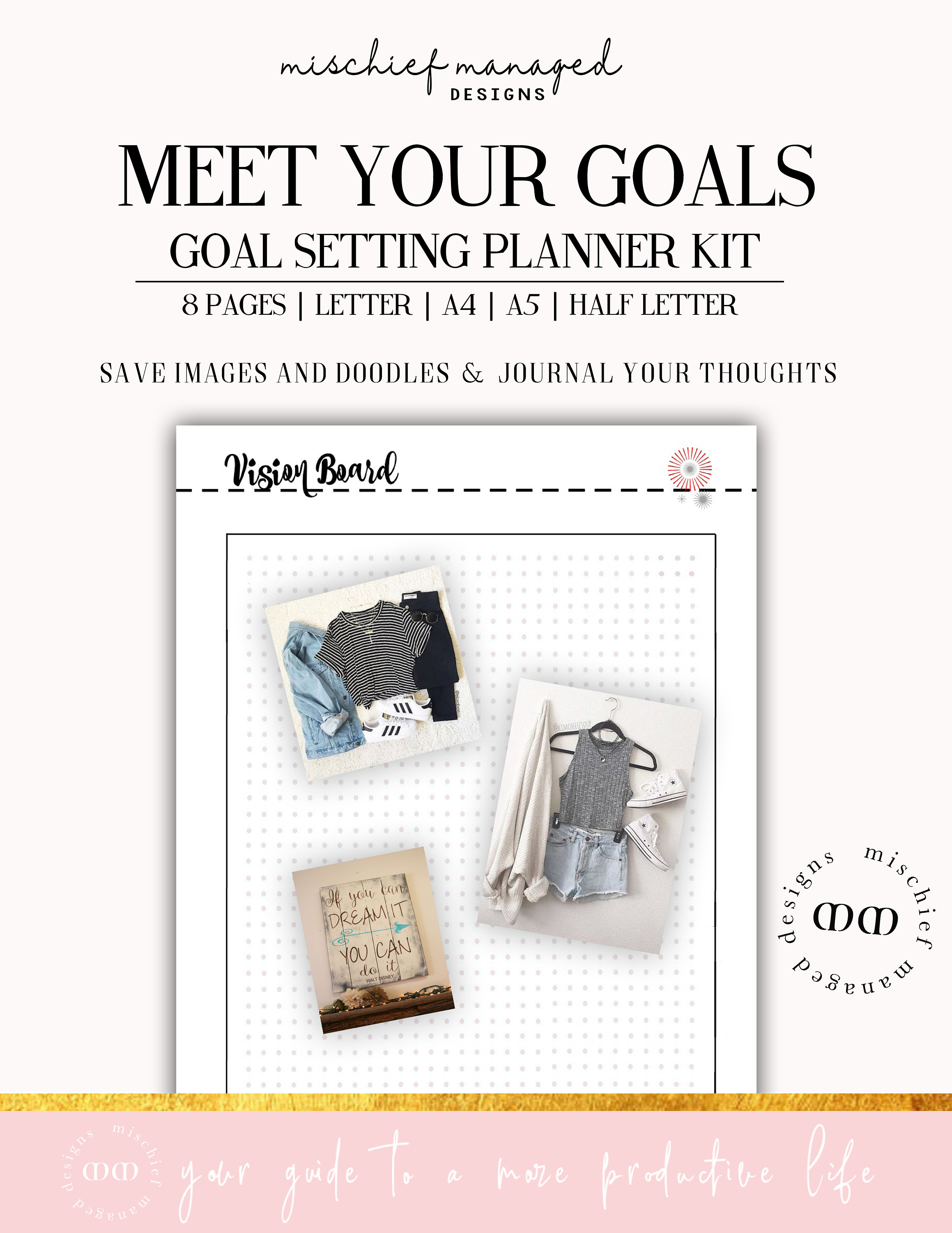 Goal Setting Planner Kit Goal Planner Printable Success | Etsy