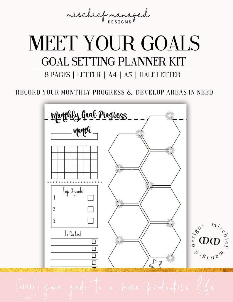 Goal Setting Planner Kit Goal Planner Printable Success - Etsy