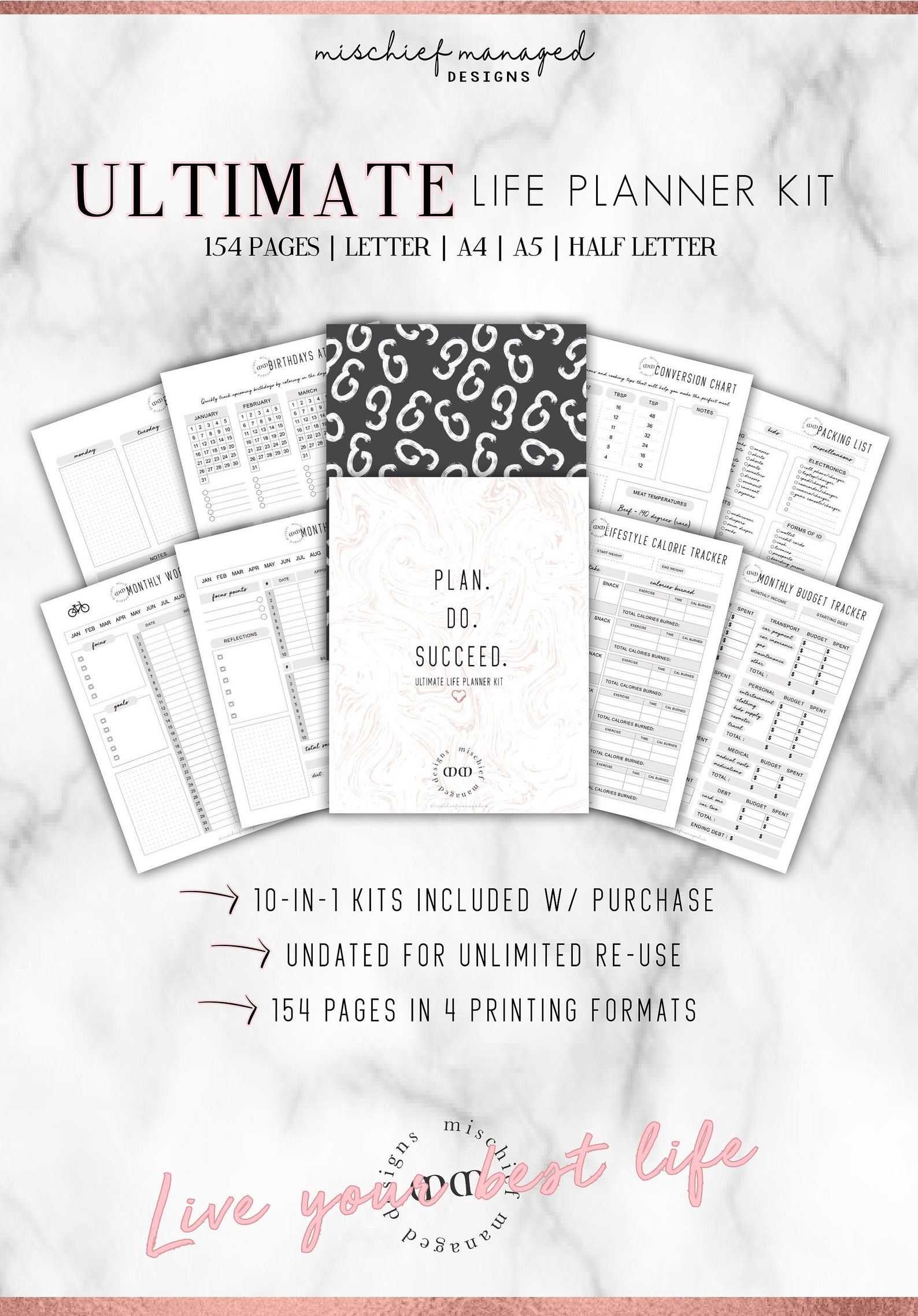 10-in-1 Ultimate Life Planner Kit - 2nd Edition, Printable Planner ...