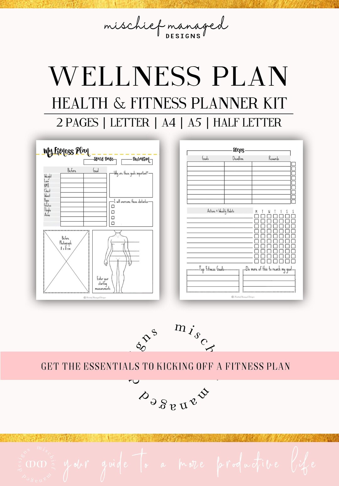 My Wellness Planner, Wellness Planner, Workout Tracker, Fitness Tracker ...