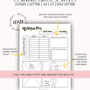 My Wellness Planner, Wellness Planner, Workout Tracker, Fitness Tracker ...