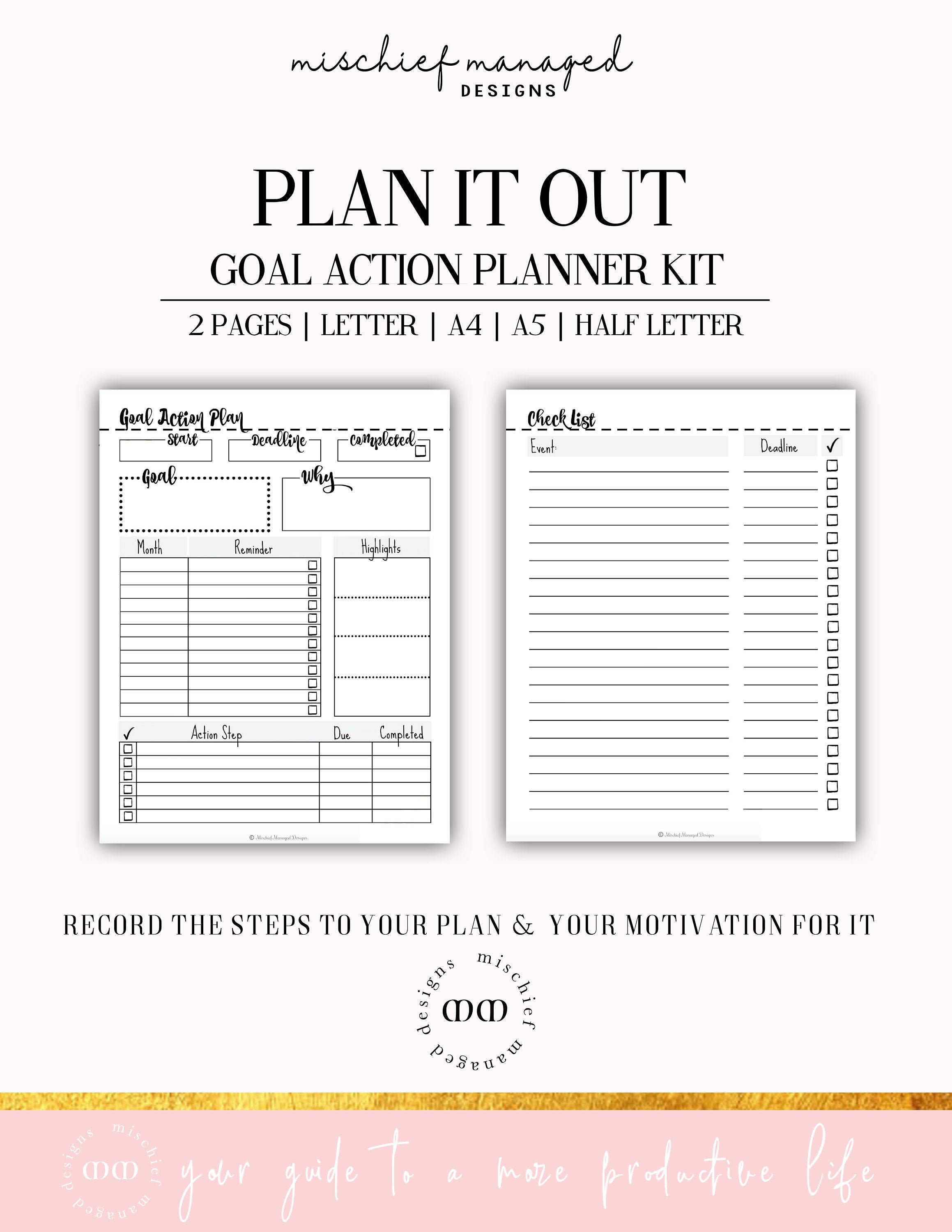 Plan It Out Packet, Goal Planner, to Do List, Success Planner, 2025 ...