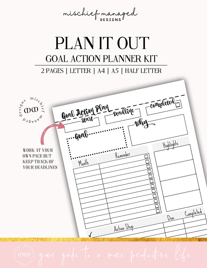 Plan It Out Packet, Goal Planner, to Do List, Success Planner, 2025 ...