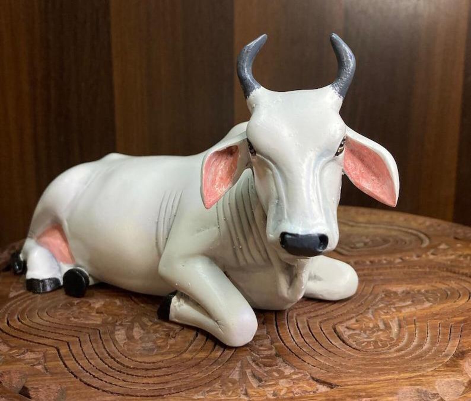 Divine Motherhood: Gaumata Sitting Cow 6''handcrafted Statue/sacred ...