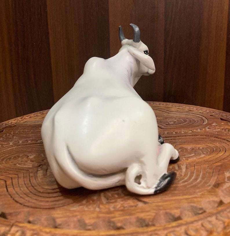 Divine Motherhood: Gaumata Sitting Cow 6''handcrafted Statue/sacred ...