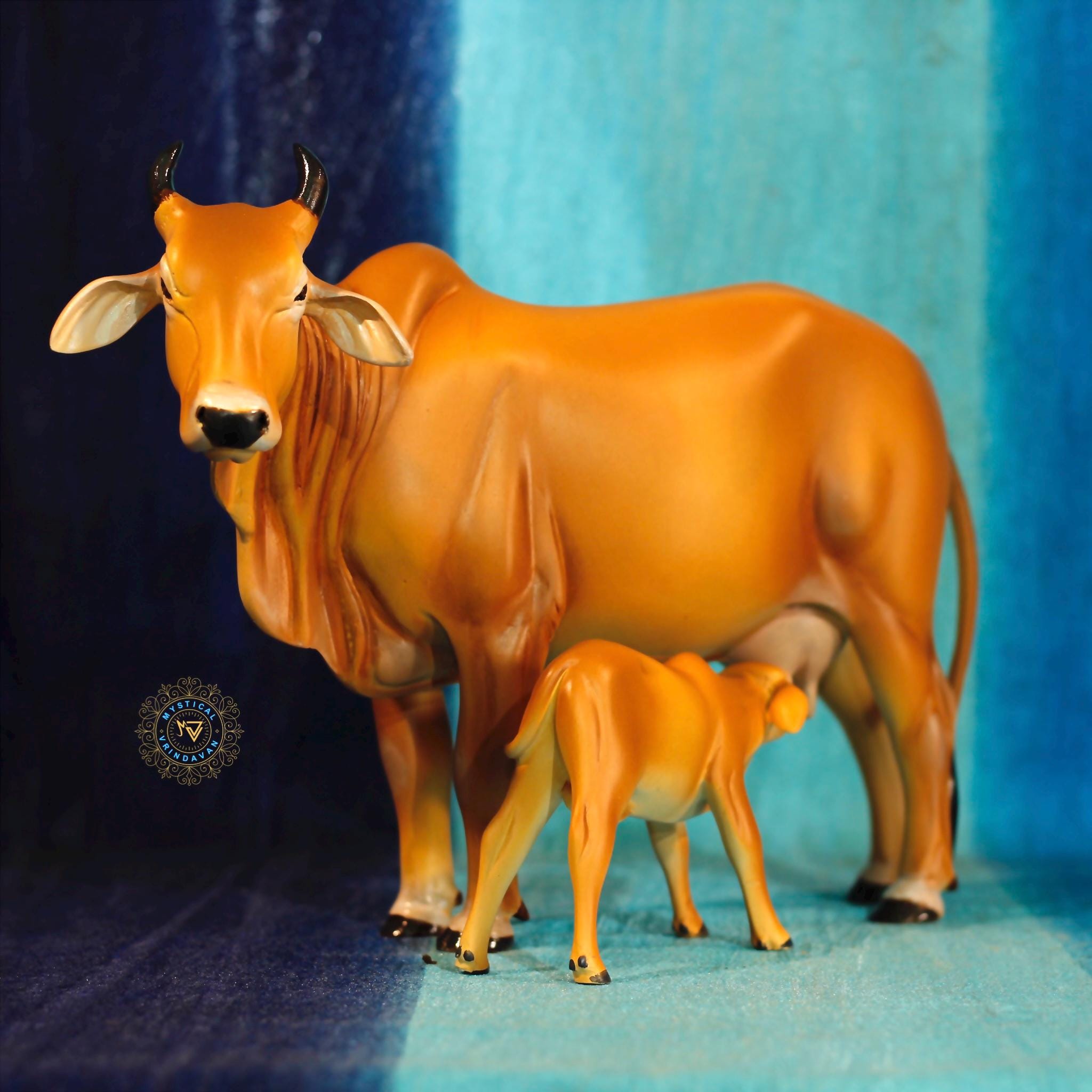 Divine Motherhood: Gaumata Cow With Calf Handcrafted Statue/ Sacred ...