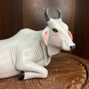 Divine Motherhood: Gaumata Sitting Cow 6''handcrafted Statue/sacred ...