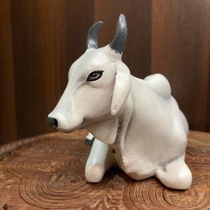 Divine Motherhood: Gaumata Sitting Cow 6''handcrafted Statue/sacred ...