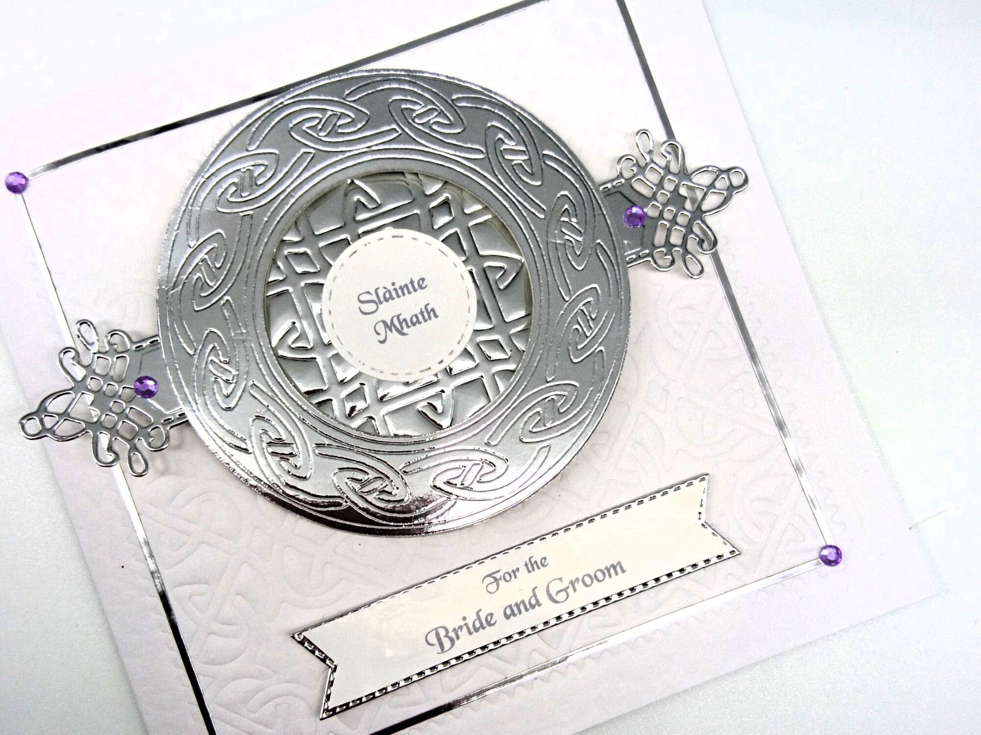 Scottish Celtic Silver Quaich Card/loving Cup, Slàinte Mhaith slanj-a ...