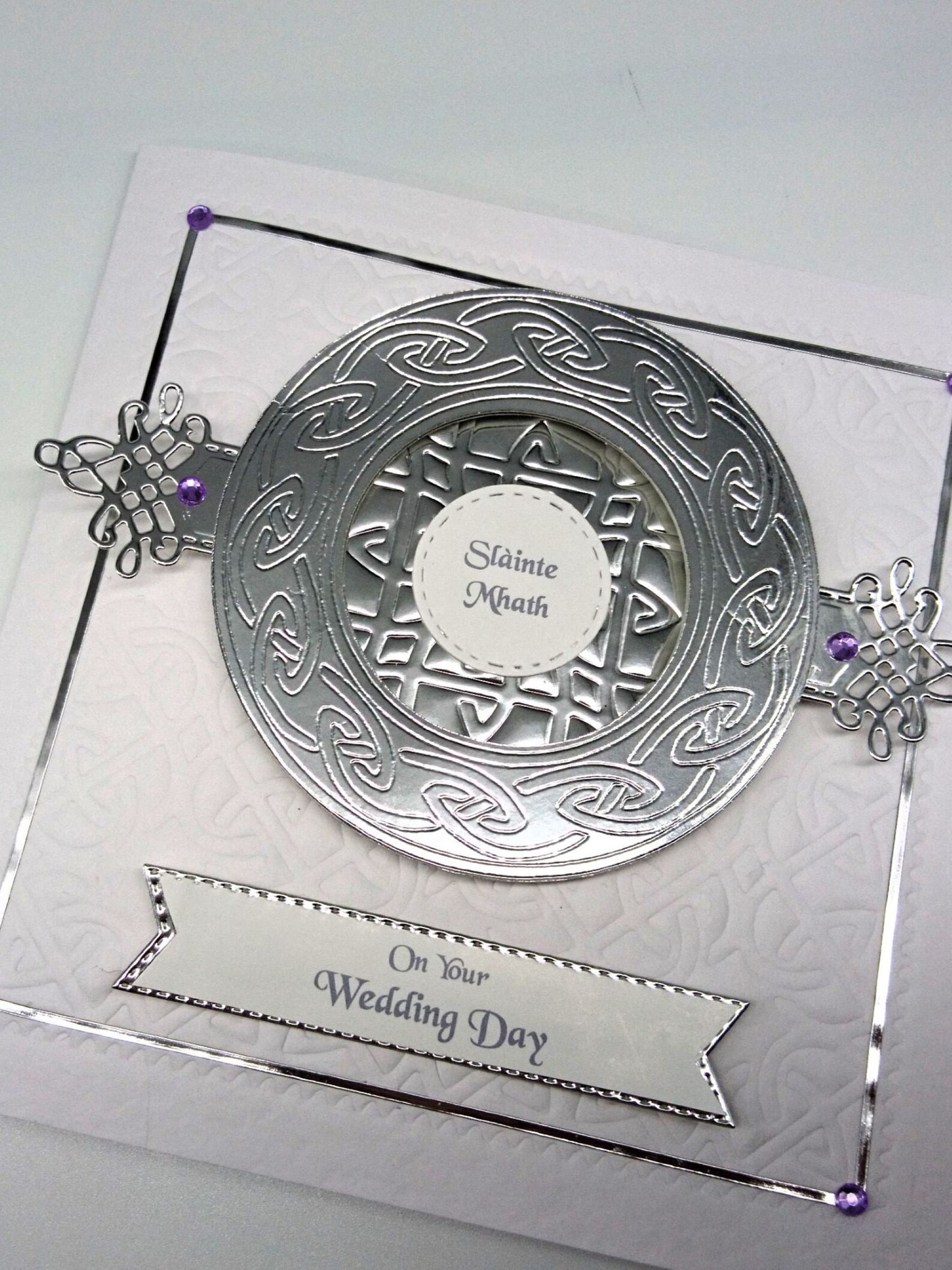 Scottish Celtic Silver Quaich Card/loving Cup, Slàinte Mhaith slanj-a ...