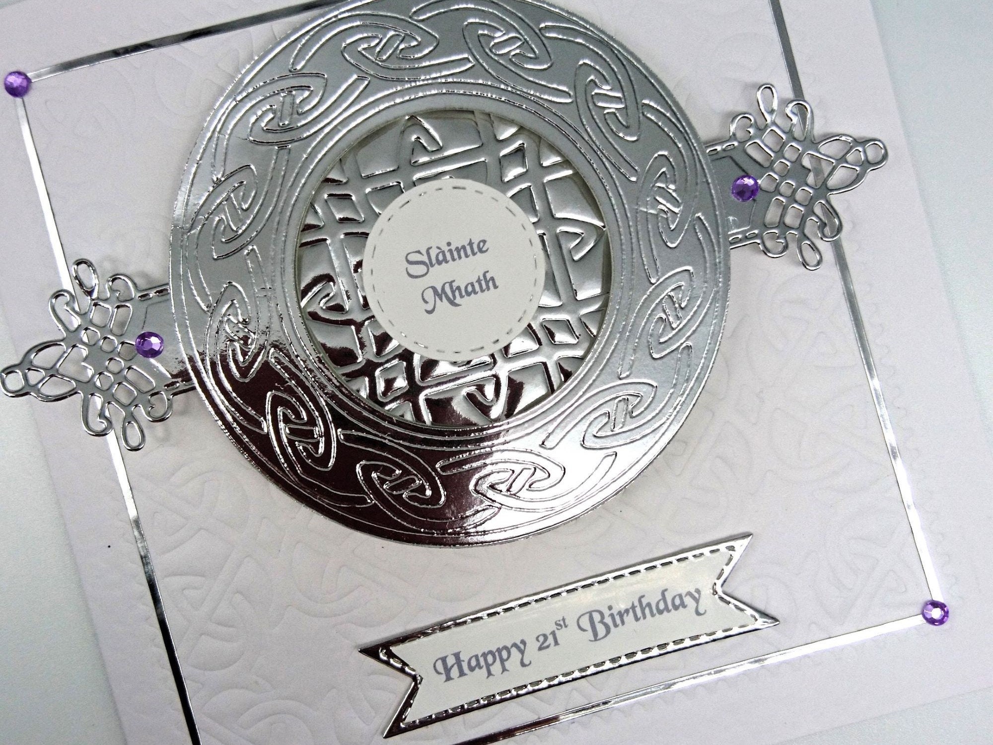 Scottish Celtic Silver Quaich Card/loving Cup, Slàinte Mhaith slanj-a ...