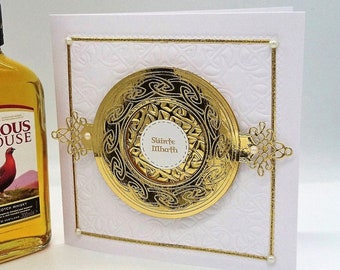 Scottish Celtic Silver Quaich Card/loving Cup, Slàinte Mhaith (slanj-a ...