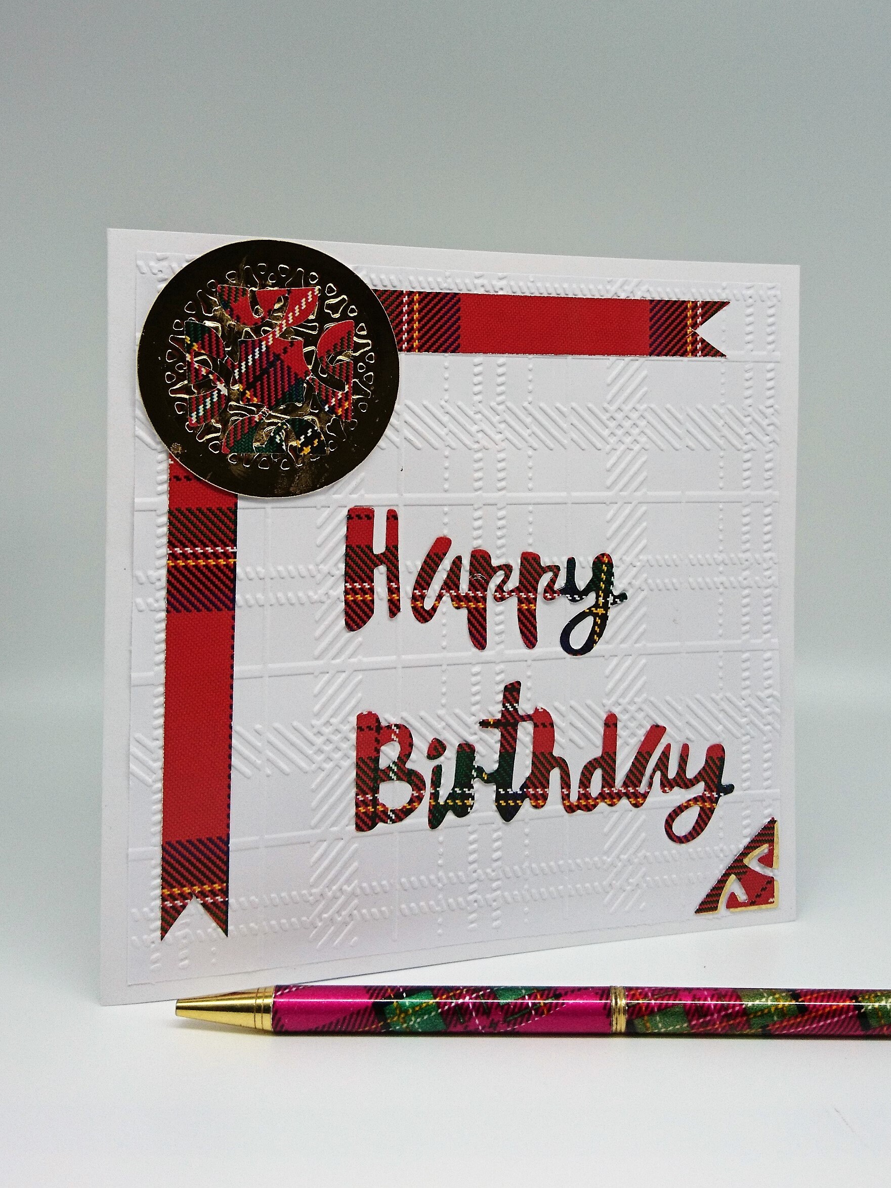 Scottish Celtic Tartan Happy Birthday Card Handmade in - Etsy