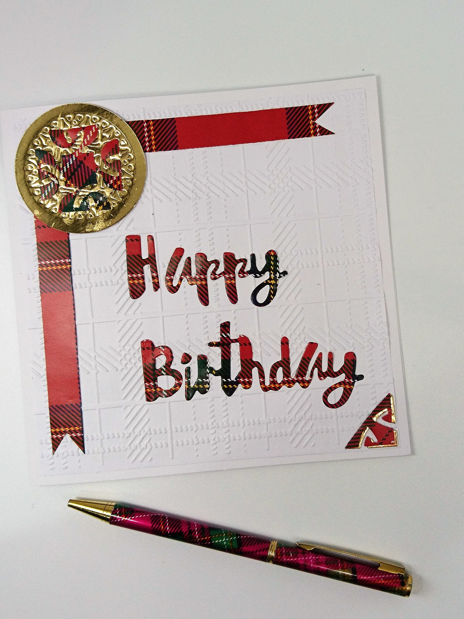 Scottish Celtic Tartan Happy Birthday Card, Handmade in Argyll ...
