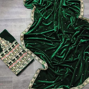 Elegant and Classy Velvet Saree. Look Royal in This Black Velvet ...