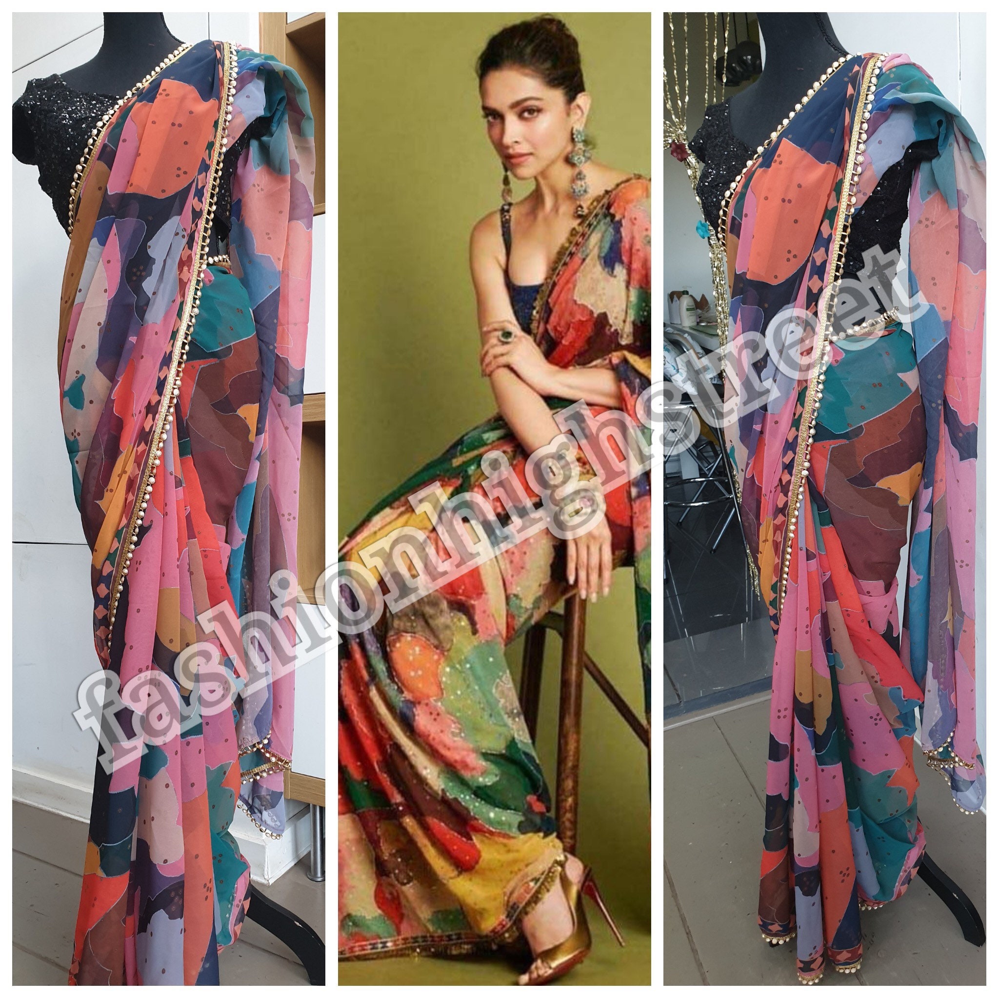 Deepika Padukone Cocktail Saree