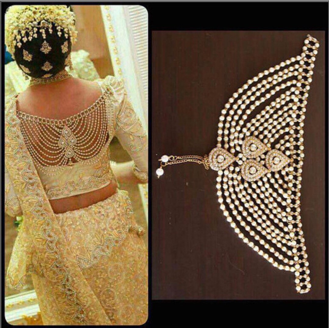 Traditional Sari Brooch, Indian Bollywood Designer White Color Gold ...