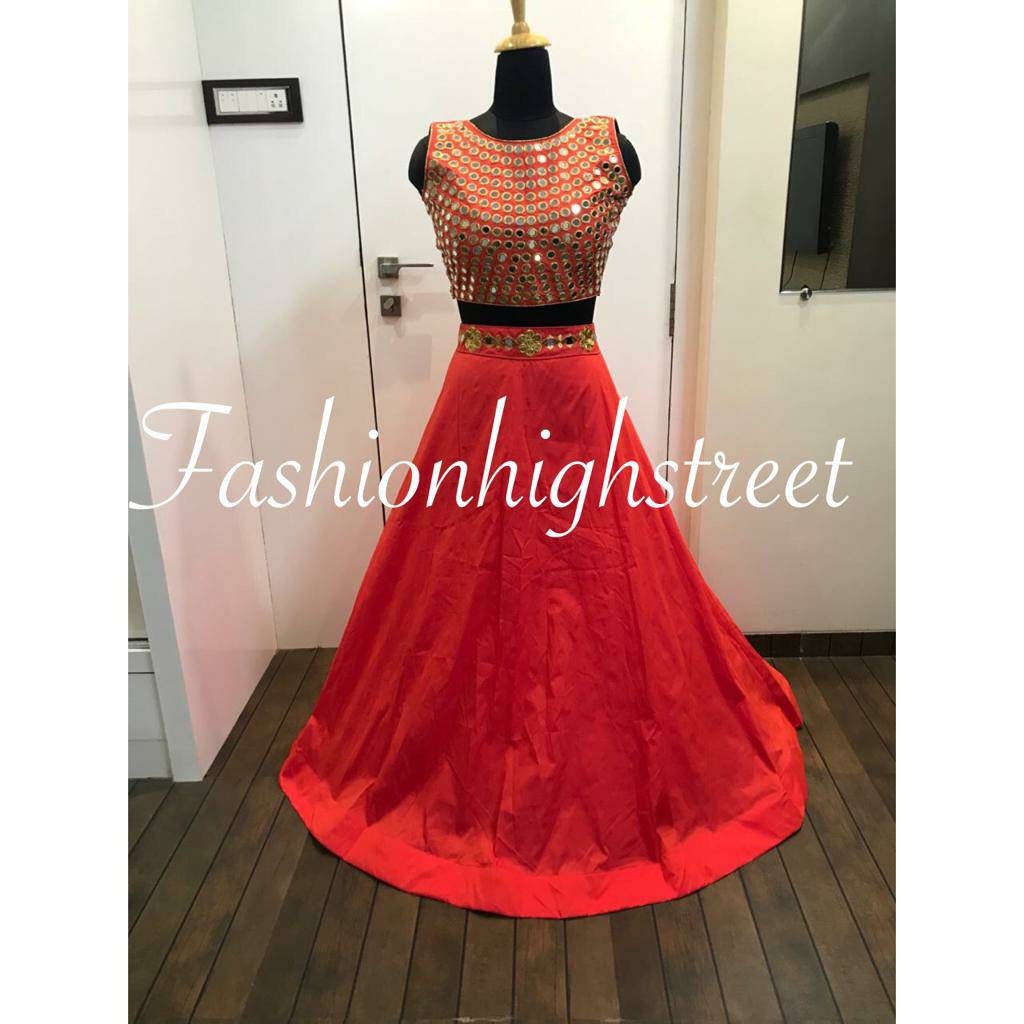 Shivangi Joshi in Mirror Lengha Embroidered Designer Lehenga | Etsy UK