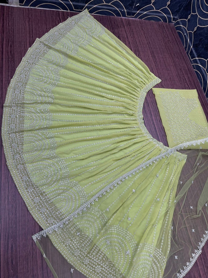 Indian Mehndi Night Green Lehenga Girl Indian Wedding Lenga - Etsy