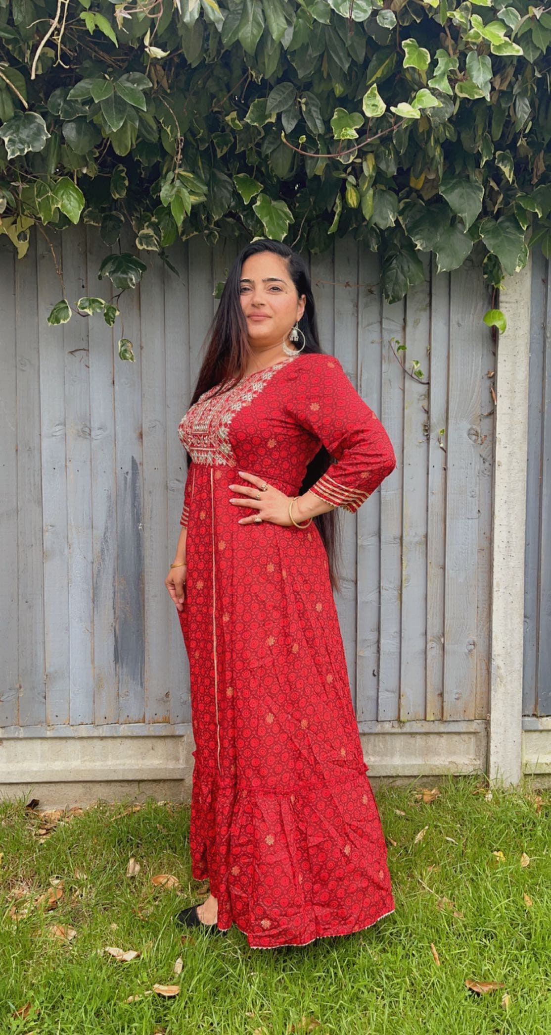 Kameez Red and Gold Bandhani Pattern Kurtakurtisetindian | Etsy